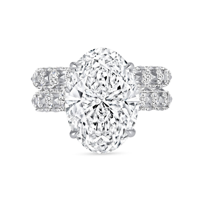 Oval-Cut Diamond Double Band Engagement Ring